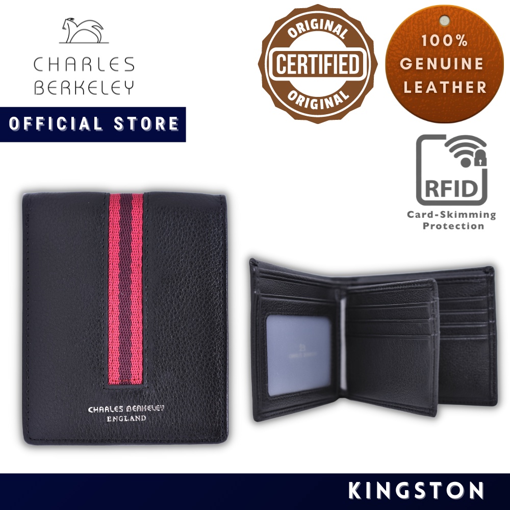 Charles Berkeley KINGSTON Men's Calf Leather Bi-Fold Wallet 14 Card ...