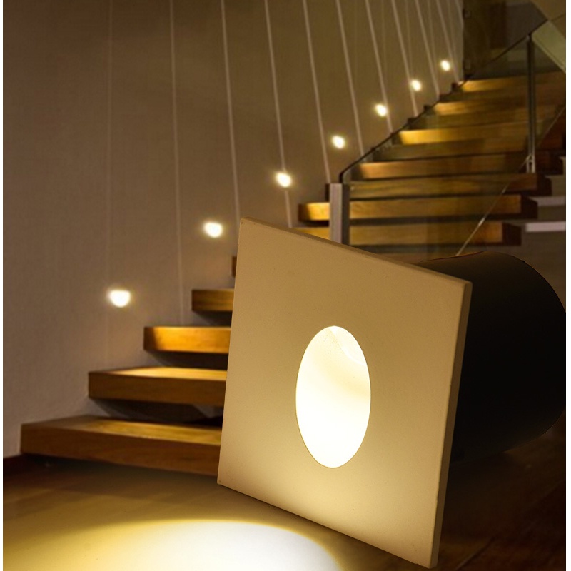 3W LED Aluminum Indoor Recessed Stair Light Stair Step Path Wall Corner ...