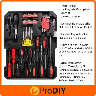 TBS187 187Pcs Craft Hand Tools In Aluminium Trolley Case Tool Box Set ...