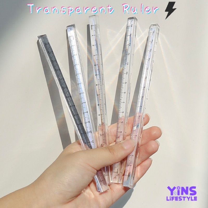 Yins Transparent Triangular Ruler Muji Style Ruler 15cm & 20cm Student ...