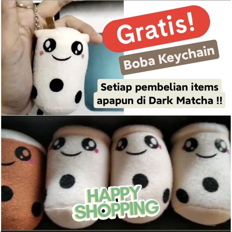 GANTUNGAN Boba Key Chain FREE boba keychain Powder darkmatcha Beverage ...