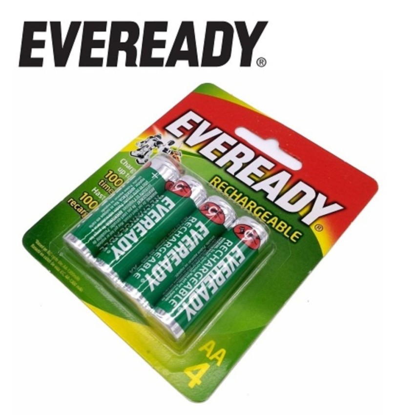 4PCS GENUINE EVEREADY AA Rechargeable Battery 1.2V 1300mAh - RE15BP4 ...