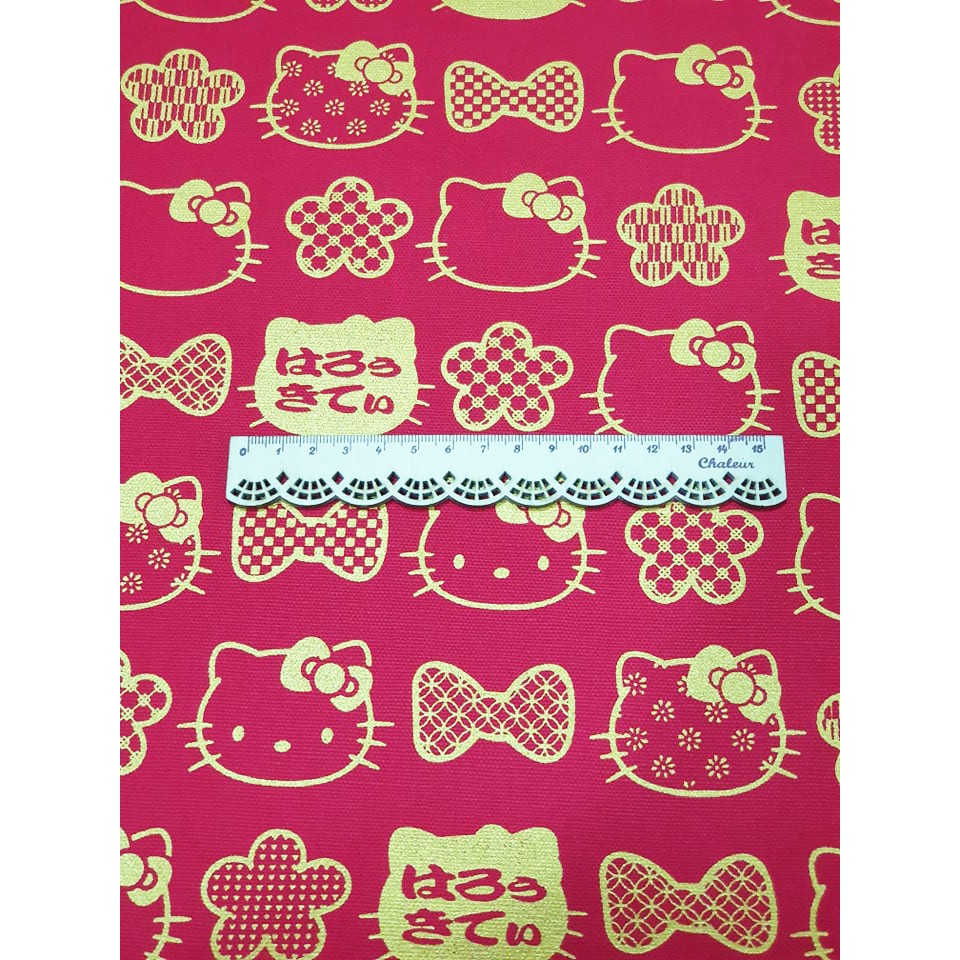 Kain Tebal Hello Kitty Cat Kuching Garfield Owl Cotton Canvas Kain ...
