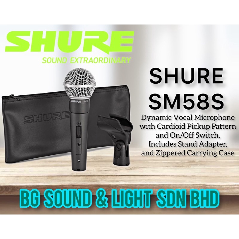 Shure SM58S Cardioid Dynamic Vocal Microphone with On/Off Switch | Shopee Malaysia