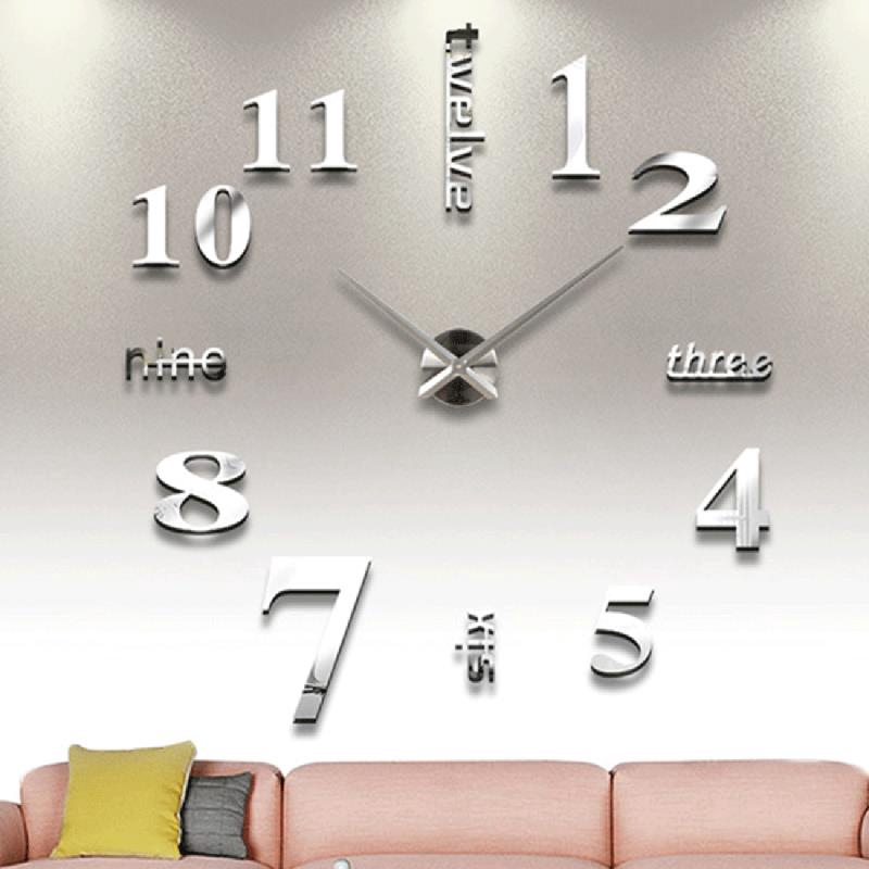 DIY Wall Mounted Clock Modern Unique Number Design Decorative Jam ...