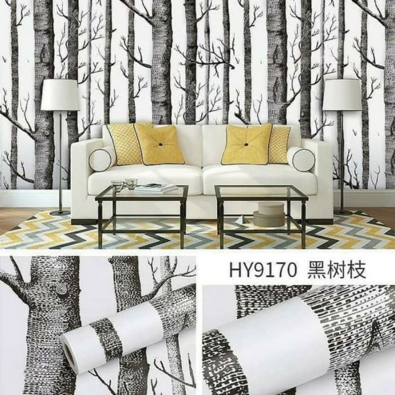 KAYU Wooden Wall Wallpaper Dry Tree Wooden Wall Sticker | Shopee Malaysia