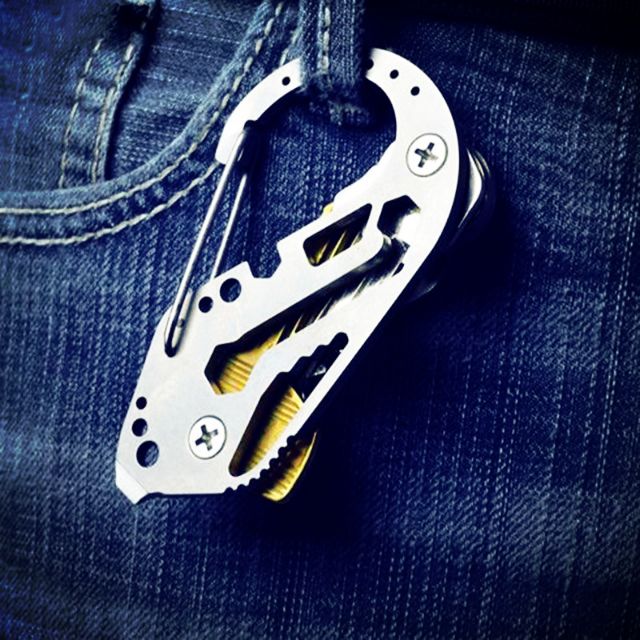 Stainless Steel Key Holder Multifunctional Carabiner Keychain with ...