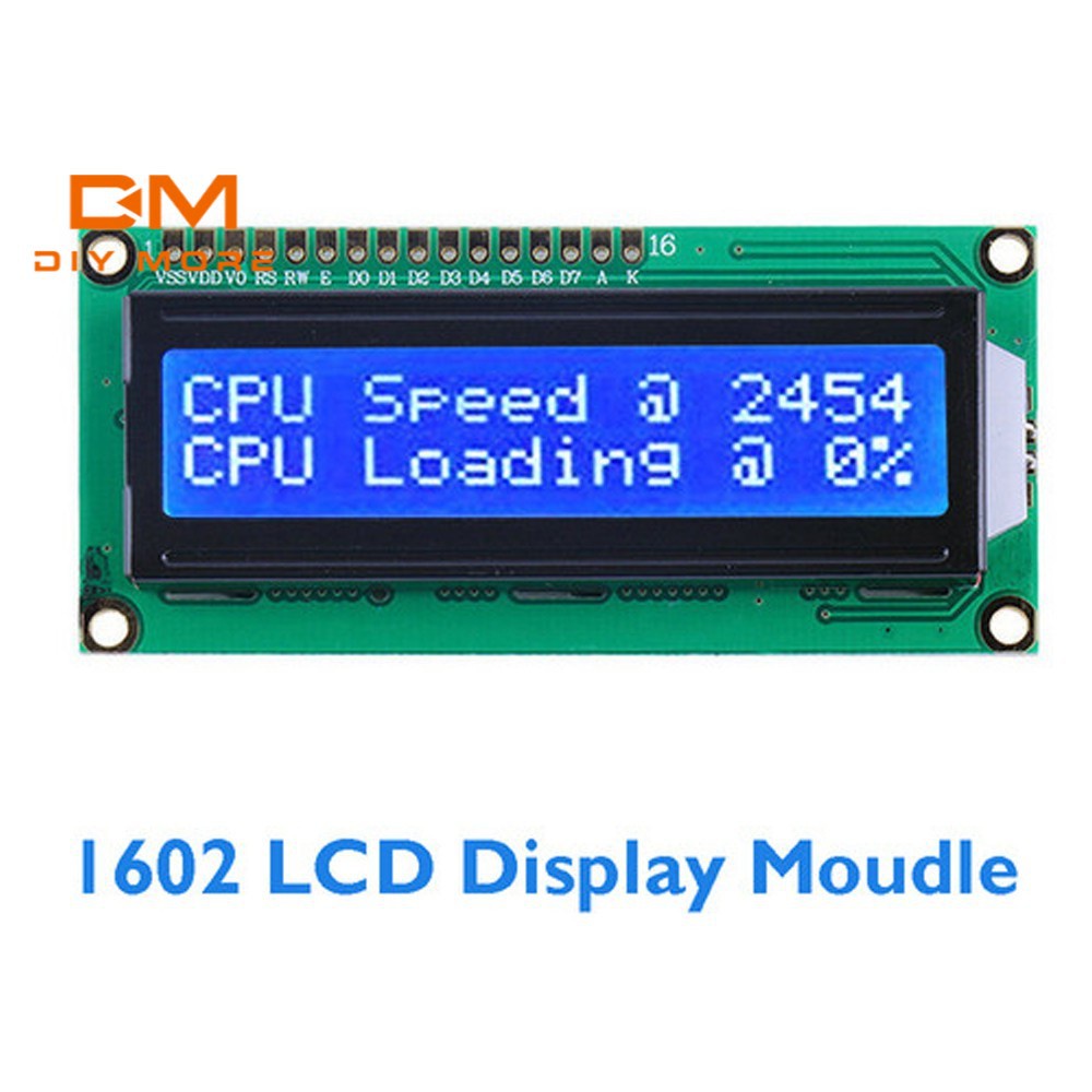 DIYMORE LCD1602 1602 Module Blue Screen 16x2 Character LCD Display ...