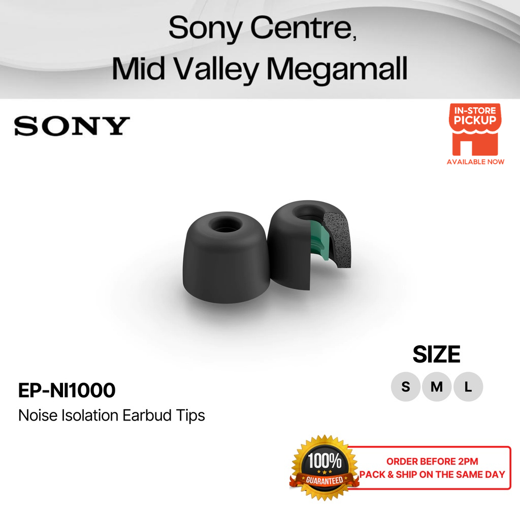 Sony EP-NI1000 High Noise Isolation Comfortable Replacement Foam ...