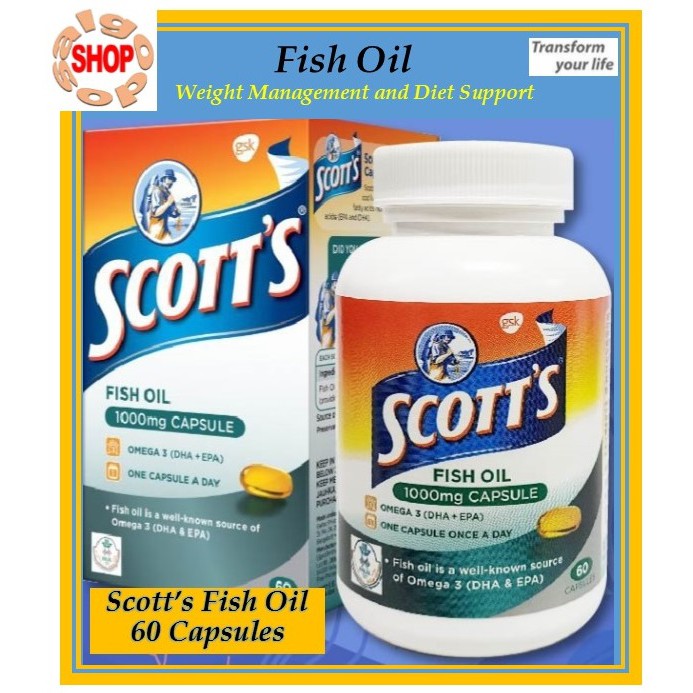 Scott's Fish Oil Capsules (1000mg x 60 Caps) | Shopee Malaysia