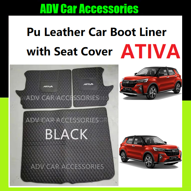 Perodua ATIVA Boot Liner with Seat Cover Cargo Boot Mat Carpet Leather ...