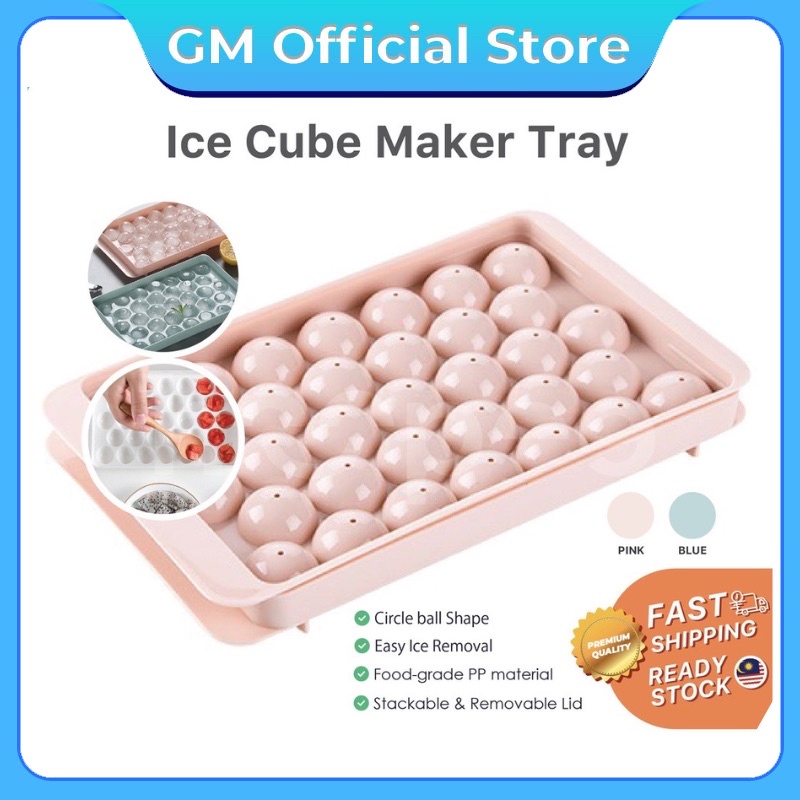 DIY 33 Holes Homemade Ice Cube Tray Jelly Maker Frozen Plastic Ice Cube ...