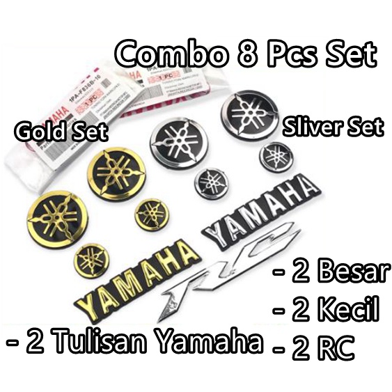 (2 Besar 2 Kecil ) 1 Set Sticker Logo YAMAHA Emblem Y15ZR Y15 LC135 ...