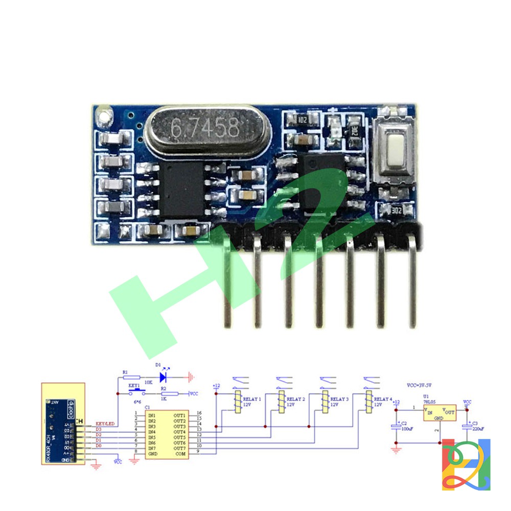 Rx480-4ch DIY 4-channel RF 433 receiver circuit (DC 3-5V) | Shopee Malaysia