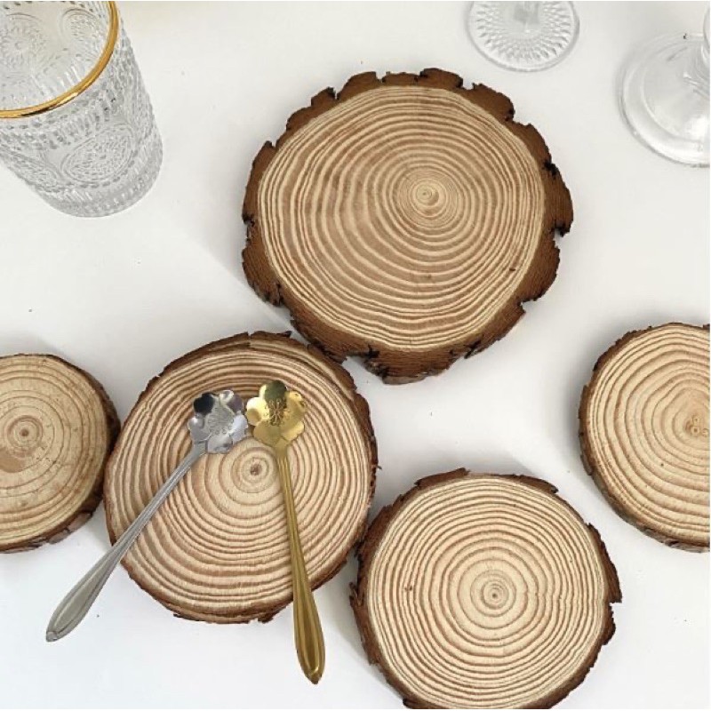 UKIYO - Round Solid Wood Coaster / Coaster Kayu Pepejal Bulat / 3 Jenis ...