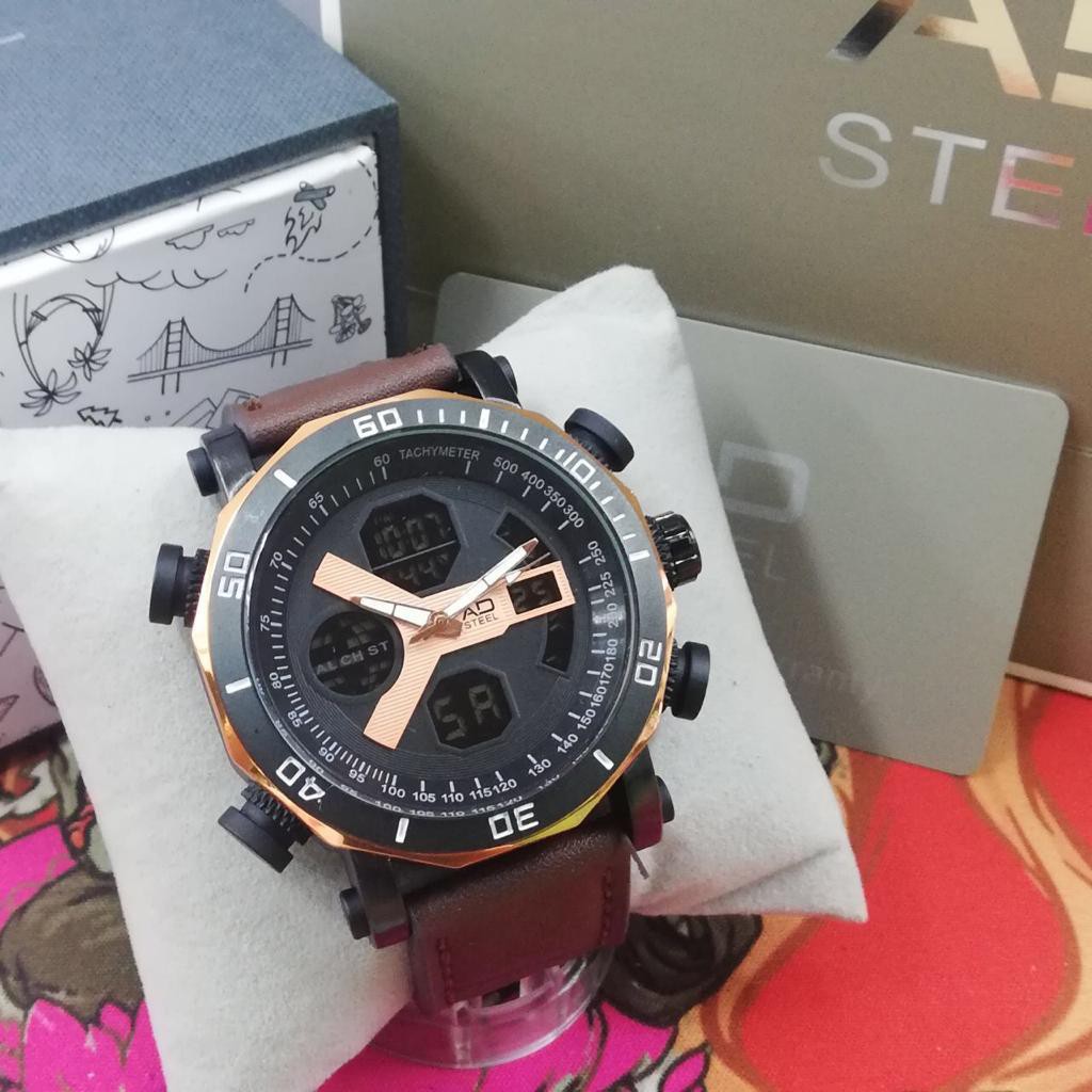 [READY STOCK] AD STEEL MEN WATCH 01 *GOLD (WITH 1 YEAR WARRANTY ...