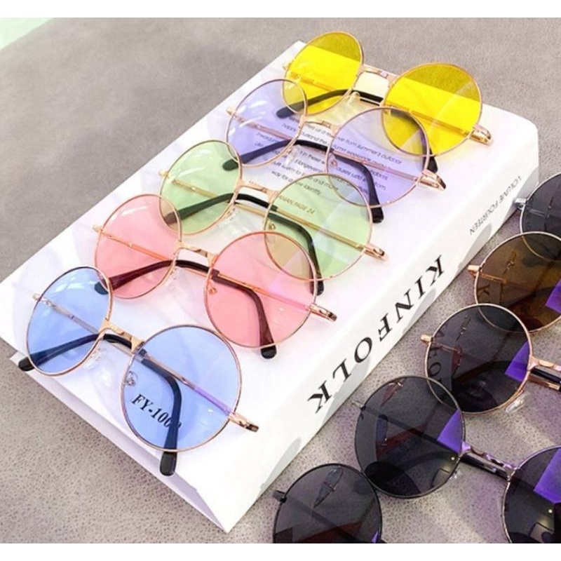 🔥Ready Stock🎉🇲🇾 Classic Round Metal Colorful EyeGlasses😎Cermin Mata ...