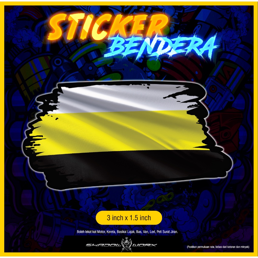 STICKER BENDERA / FLAG MALAYSIA STATE / NEGERI PAHANG PERAK TERENGGANU ...