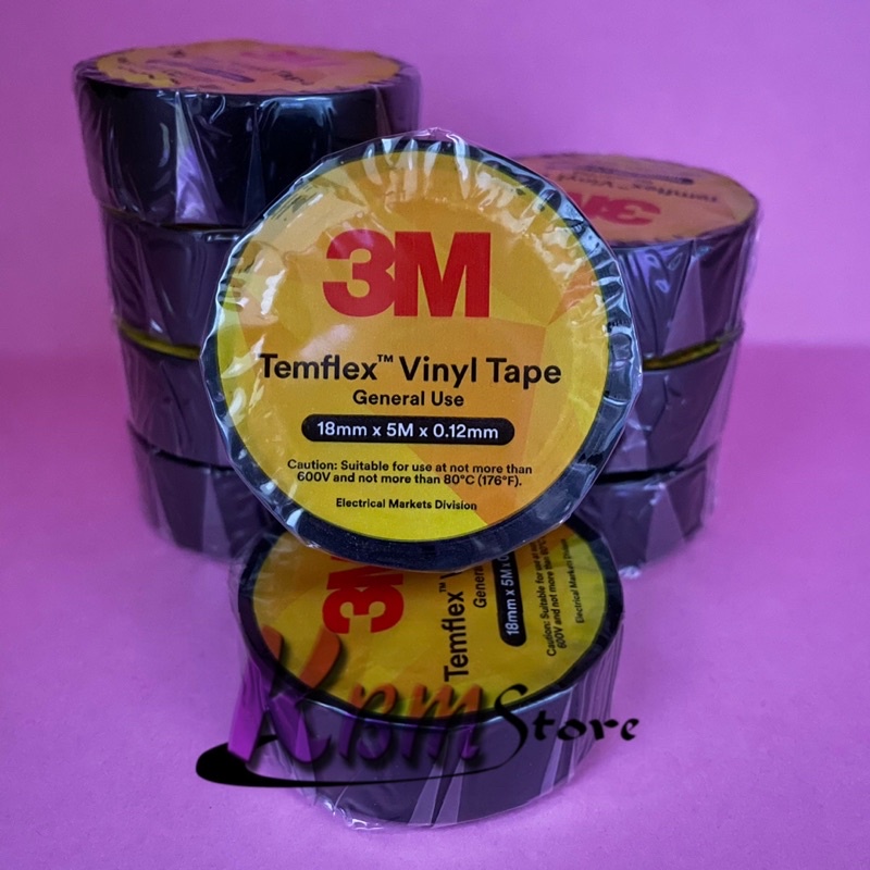 (Ready stock) 3M Black Tape/Vinyl Tape/Wire Tape/Wire Black Tape (18mm ...