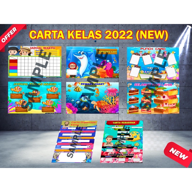 READY STOCK/Carta kelas/PAK 21/Keceriaan kelas/Set MURAH/class charts ...