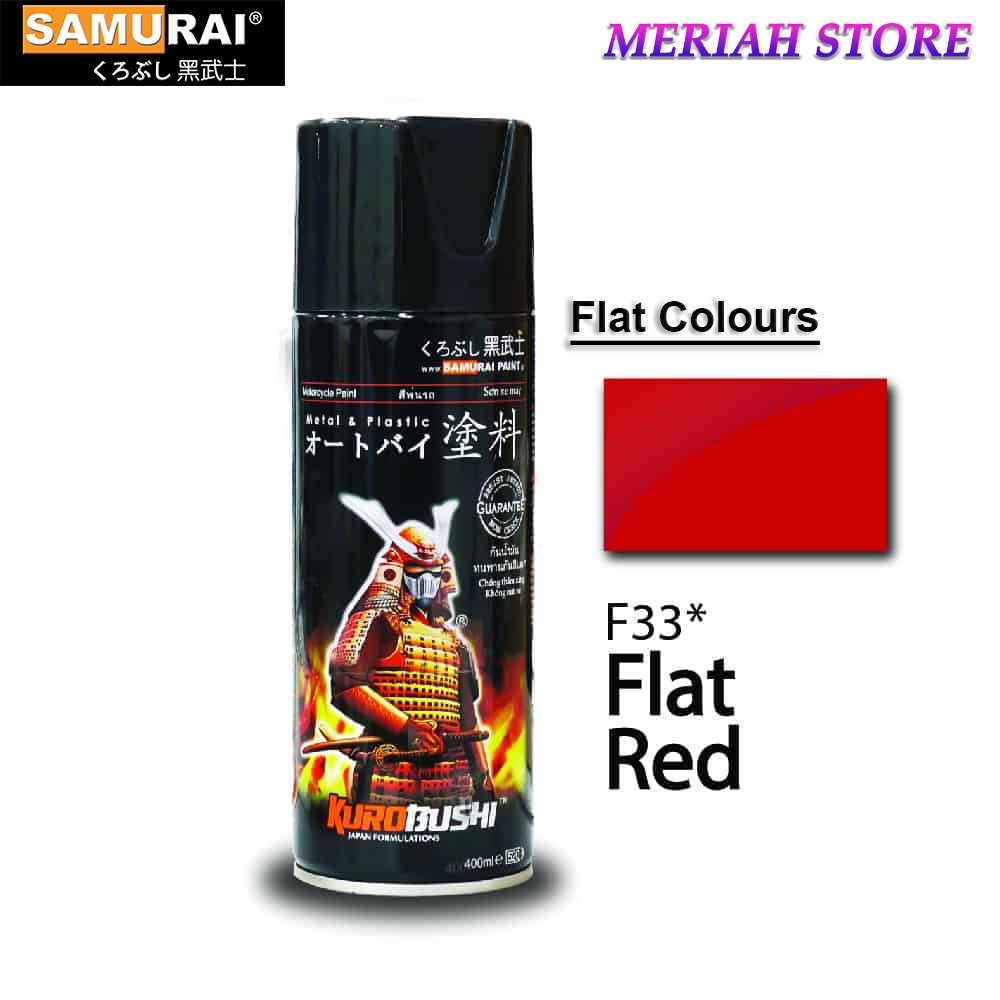 Samurai F33 Flat Red Flat Colour Aerosol Spray Paint 400ml | Shopee ...