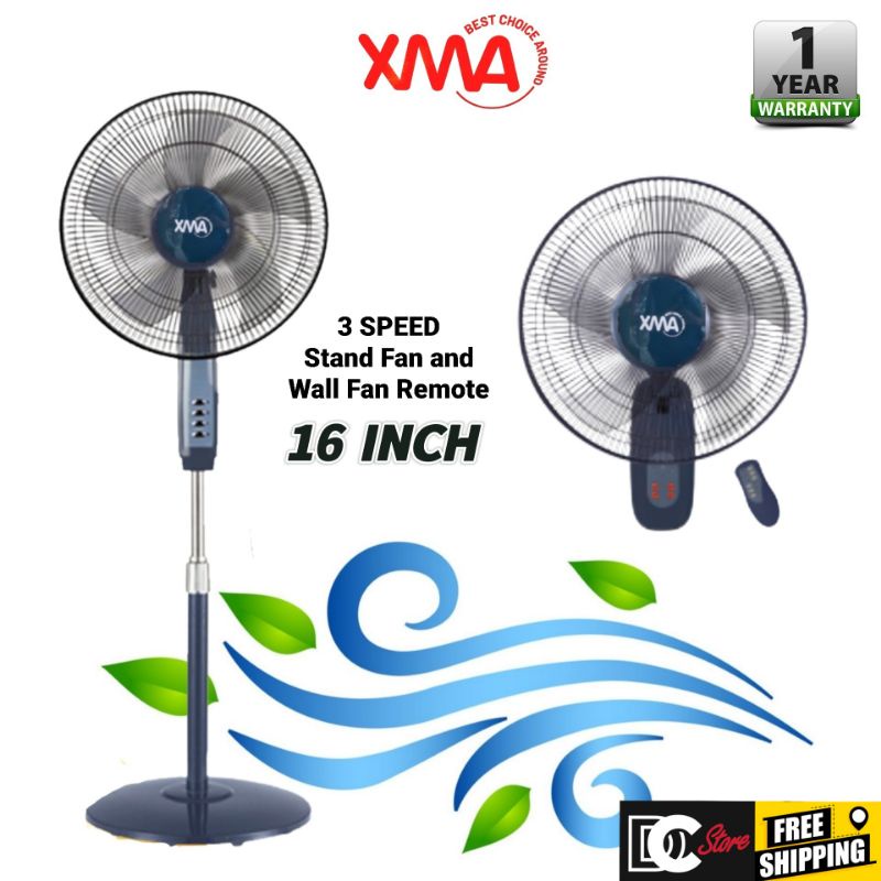 XMA Wall Fan Series (16”)with Remote XMA-16RWF and XMA Stand Fan (16 ...