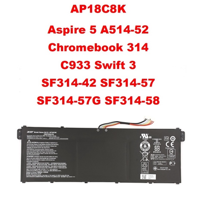 Acer AP18C8K Aspire 5 A514-52 Swift 3 SF314-42 SF314-57 SF314-57G SF314 ...