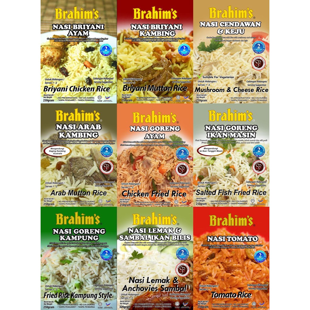BRAHIM'S Combo Set Nasi Segera Semua Dalam Satu 9pcs All in One Meals ...