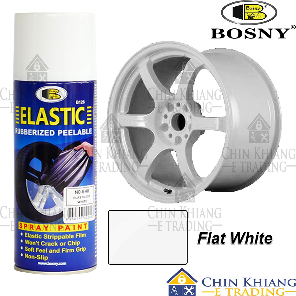Bosny E268 Flat White Elastic Dip Rubber Plasti Dip Coating Spray Paint ...