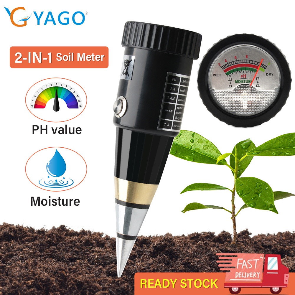 Portable Soil Ph Tanah Tester 3 in 1 Soil Moisture Ph Humidity Meter ...