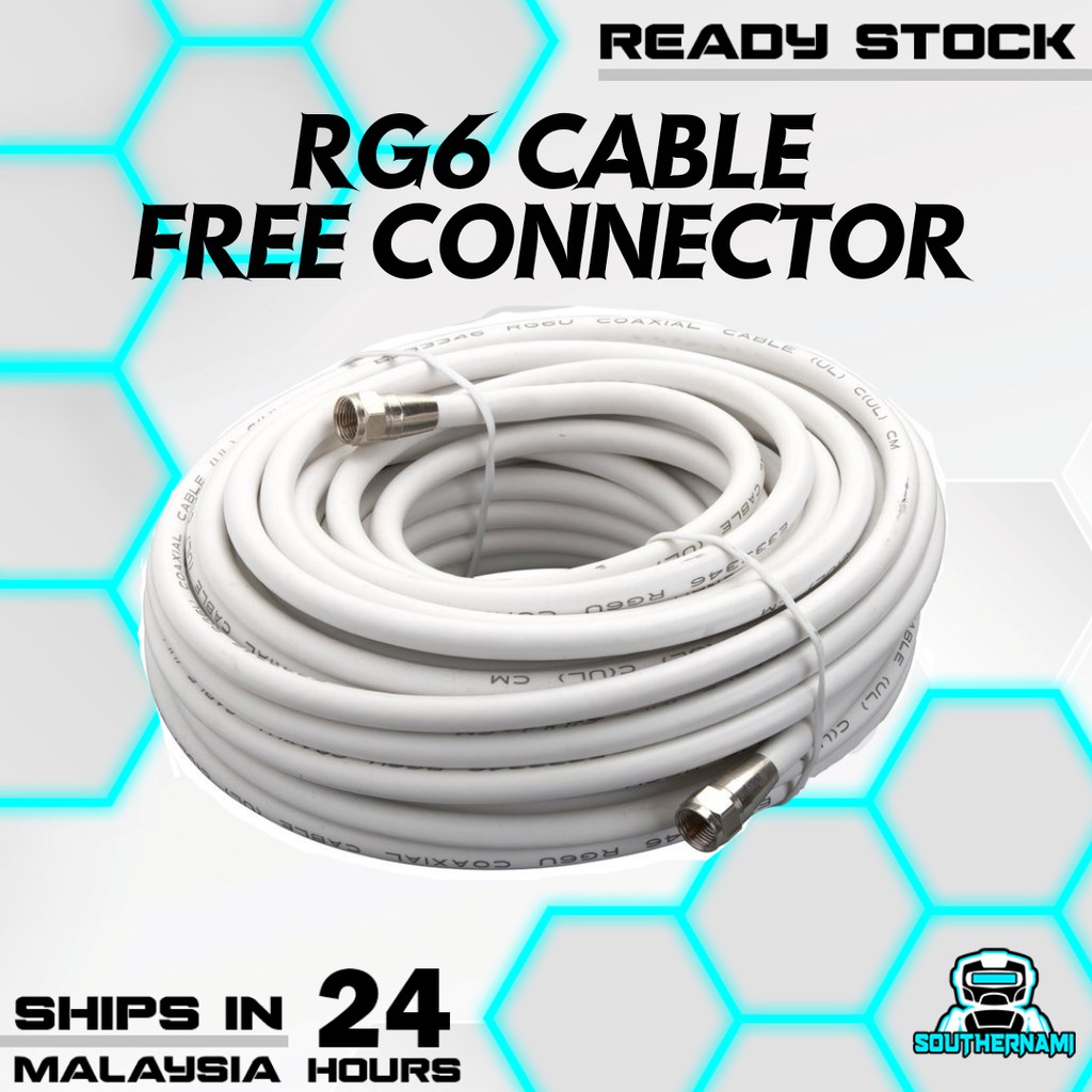 RG6 CABLE HIGH QUALITY COPPER FOR ASTRO/NJOI/MYTV/DVBT2 S2/ TNT / TV ...