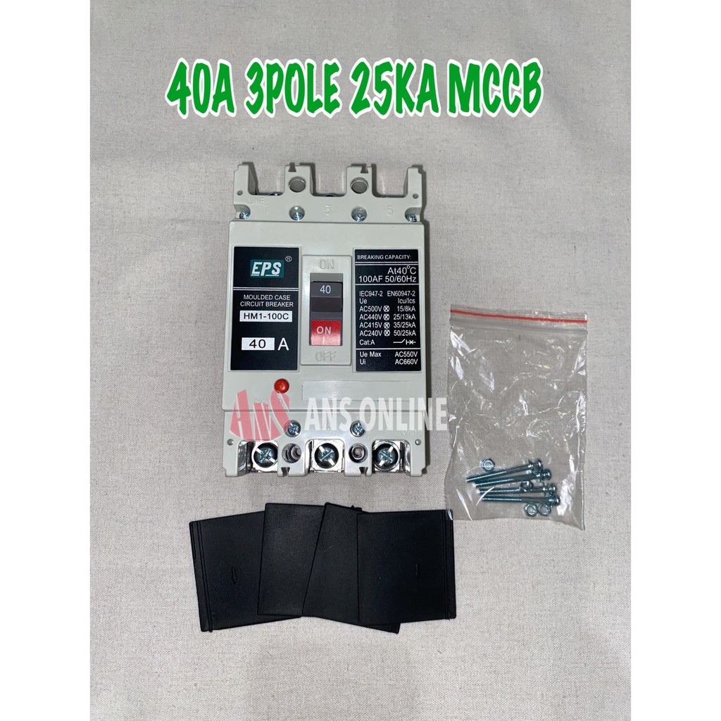 EPS 3 POLE 25KA MCCB 32A / 40A / 63A / 100A | Shopee Malaysia