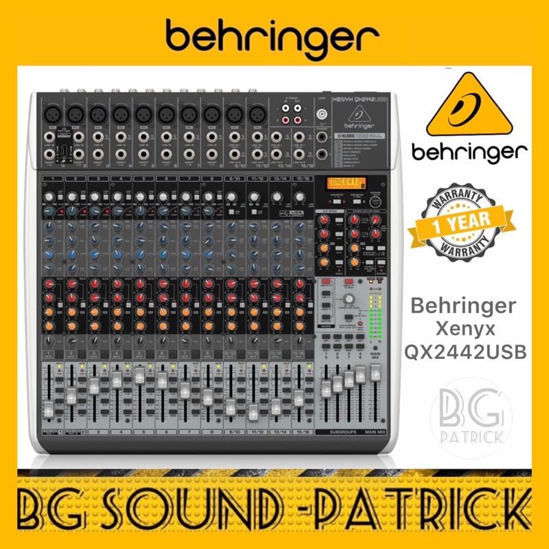 Behringer XENYX QX2442USB 24-Input 4/2-Bus Mixer with XENYX Mic Preamps ...