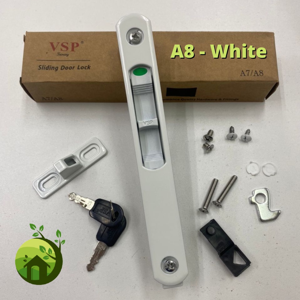Aluminium Sliding Door Lockset with Key A8 A6 25mm Kunci Pintu Sliding ...