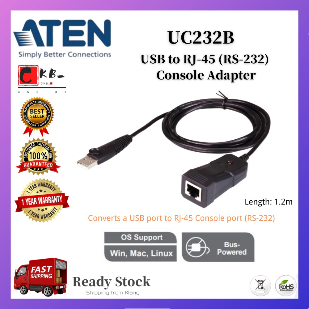 🔥Ready Stock🔥 Original ATEN UC232B USB to RJ-45 (RS-232) Console ...