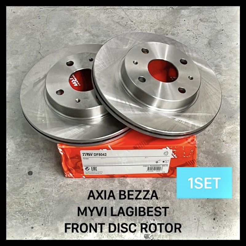TRW DF8042 PERODUA AXIA BEZZA MYVI LAGI BEST FRONT DISC ROTOR SET 2PCS ...