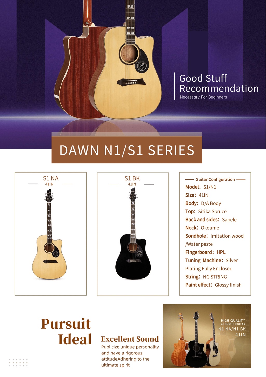 NG guitar Northerly Gale guitar Start START NA JF body acoustic guitar ...