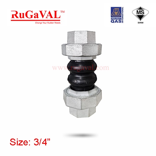 Union Rubber Flexible Joint, Size: 3/4" (20mm), Rubber bellow, Union ...
