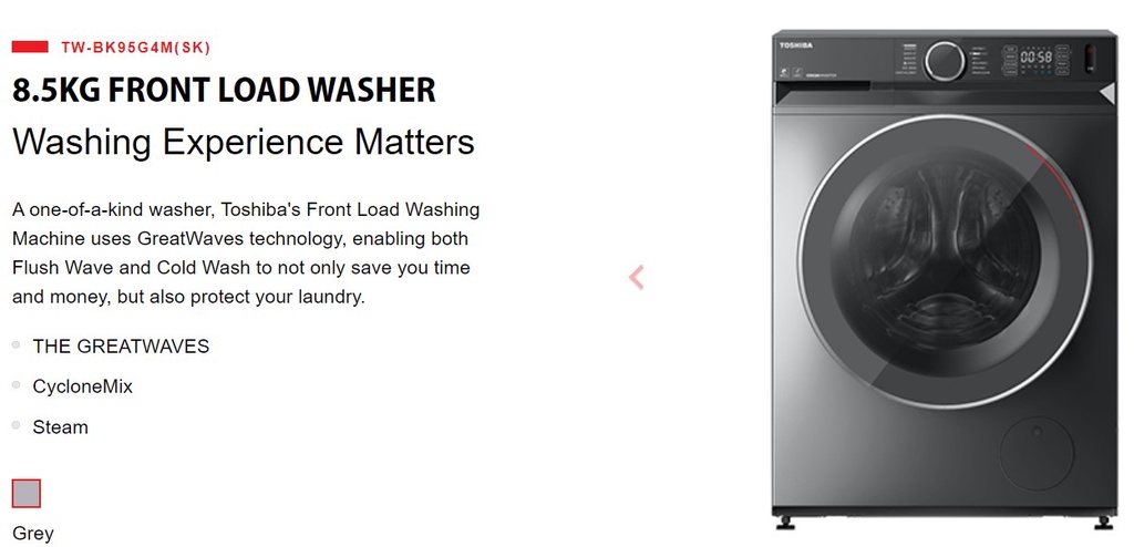 [COMBO SET] TOSHIBA 8.5KG WASHING MACHINE TW-BK95G4M(SK) + 7KG DRYER TD-H80SEM(SK) | Shopee Malaysia