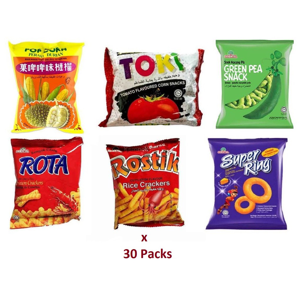 Local Snacks (Mini Pack) - Popcorn Durian / Toki Tomato / Super Ring ...