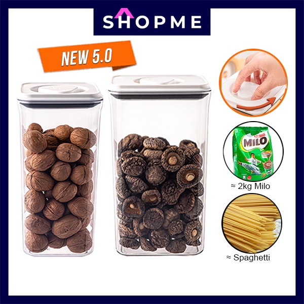 *Bekas Tebal* Airtight Food Storage Container Stackable Plastic Kitchen ...