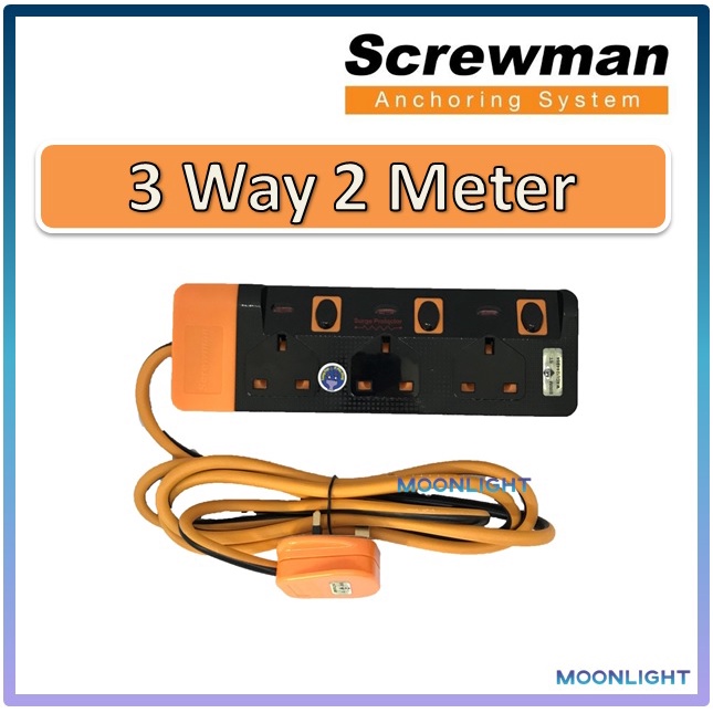 [sirim] 3000w 2m 5m Extension Plug Trailing Socket 3 4 5 Gang Way Wire Cable Extention Heavy