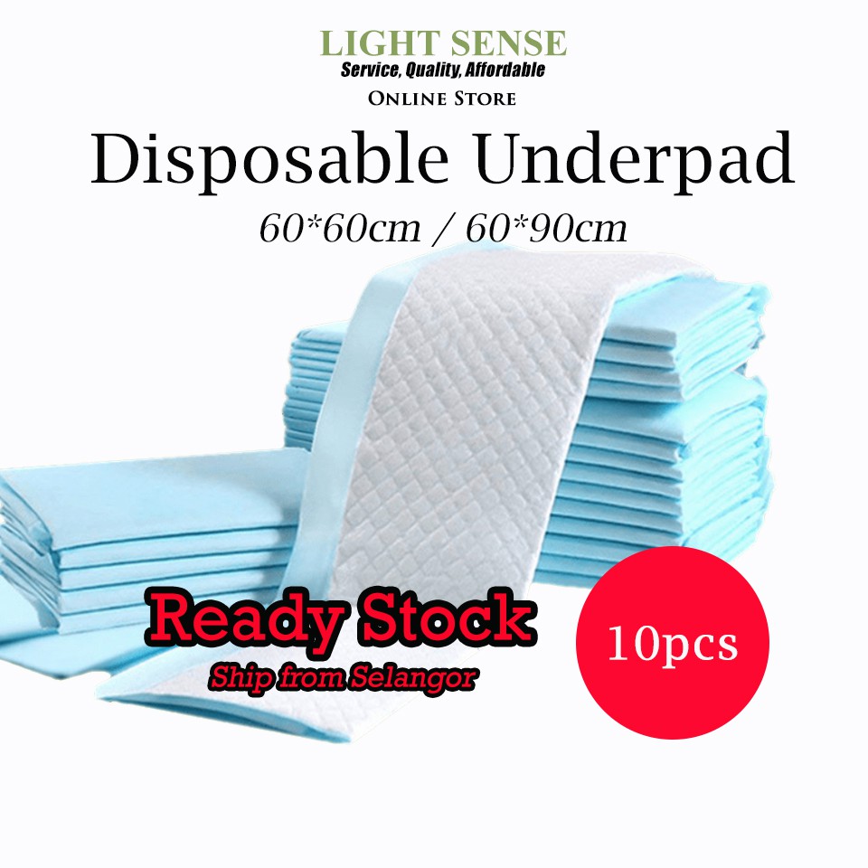 10pcs Disposable Underpad 5PLY 60cmX60cm 60cmX90cm | Shopee Malaysia