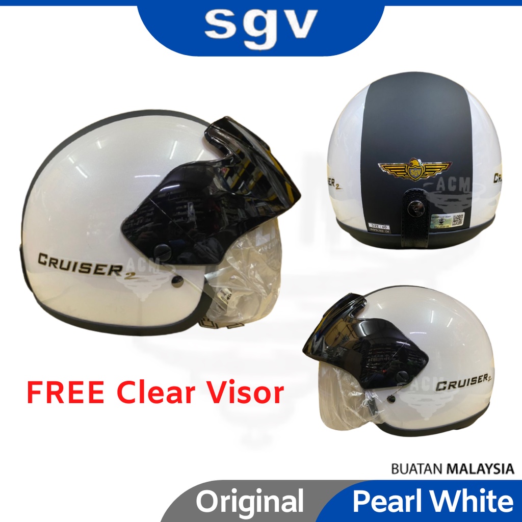 SGV Cruiser 2 Visorex 100% Original Helmet Free Clear Visor Motor ...
