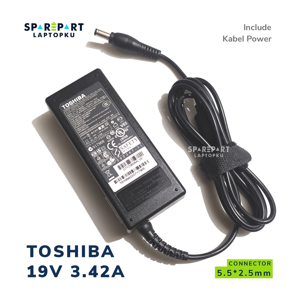 Original Toshiba Laptop Charger 19V 3.42A [65W] DC 5.5*2.5mm Toshiba ...