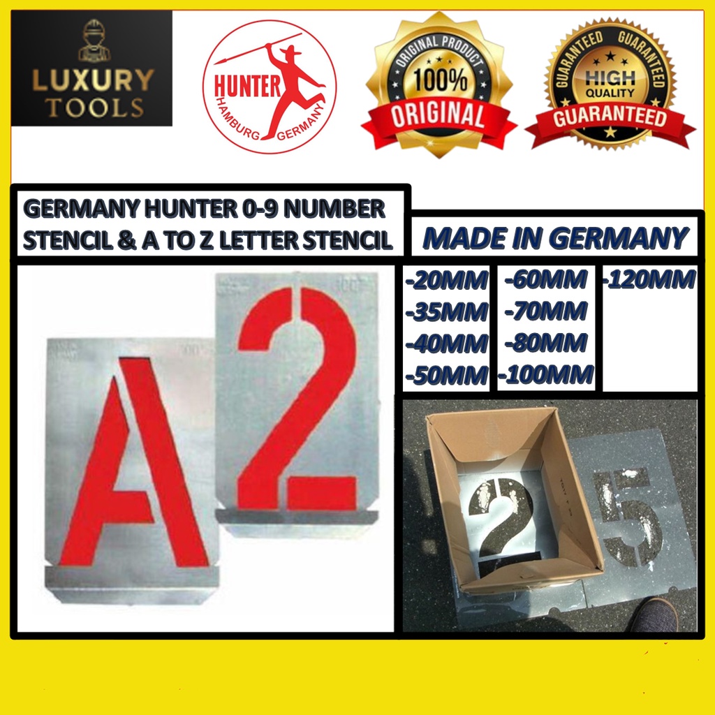 (100%)ORIGINAL GERMANY HUNTER (0-9)NUMBER STENCILS PLATE | Shopee Malaysia