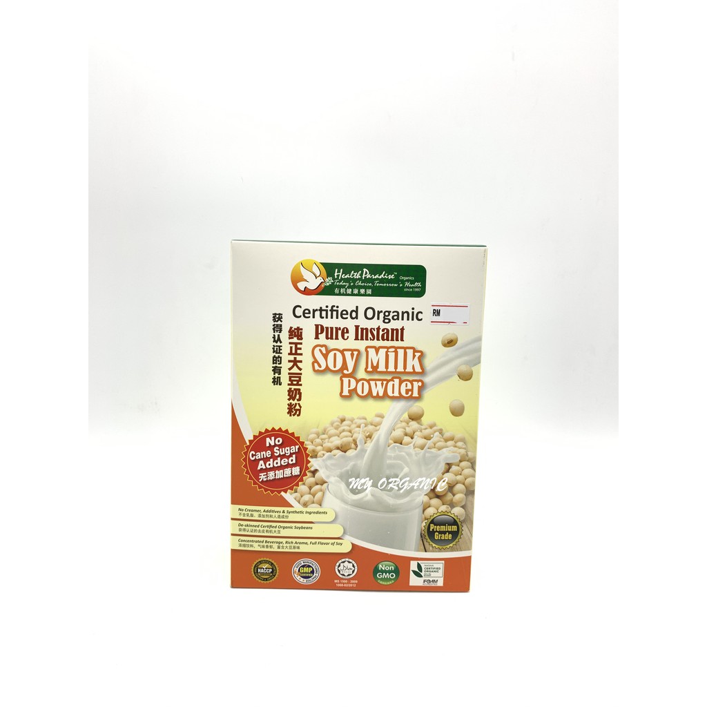 HEALTH PARADISE ORGANIC PURE INSTANT SOY MILK POWDER (NO SUGAR) 500G ...