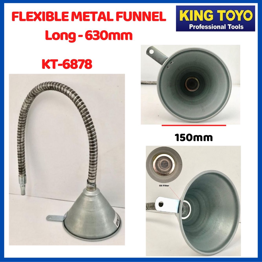 King Toyo Flexible Solid Metal Funnel For Automotive Car Engine Oil ...
