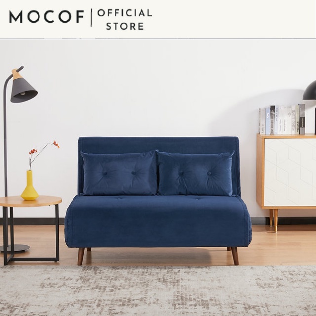 Mocof Basic foldable Bed - Royal Blue Velvet | Shopee Malaysia