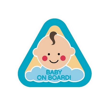 Baby On Board Cartoon Blue Car Sticker Decal for Bumper Bonnet ...
